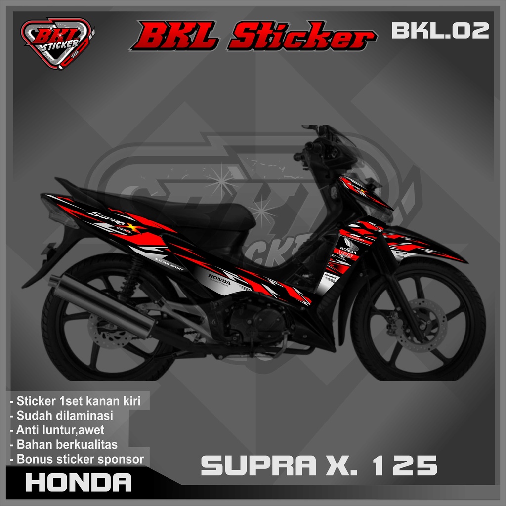 Jual Stiker Striping Motor Variasi Lis SUPRA X 125 semi full Body ...