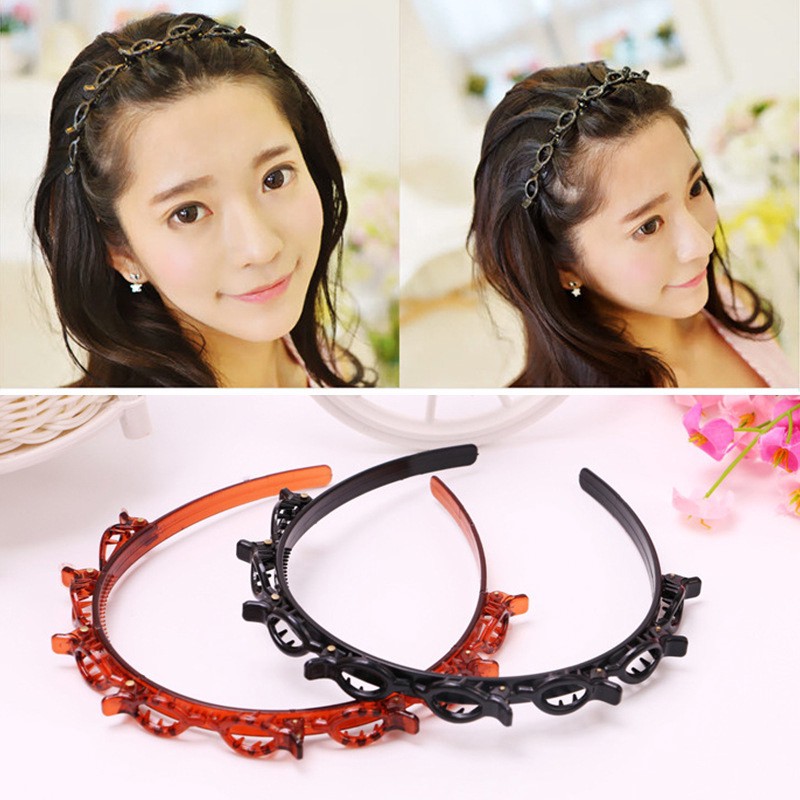 Jual ACC168 Bando Jepit Rambut Kepang Headband Korean Polos Aksesoris ...