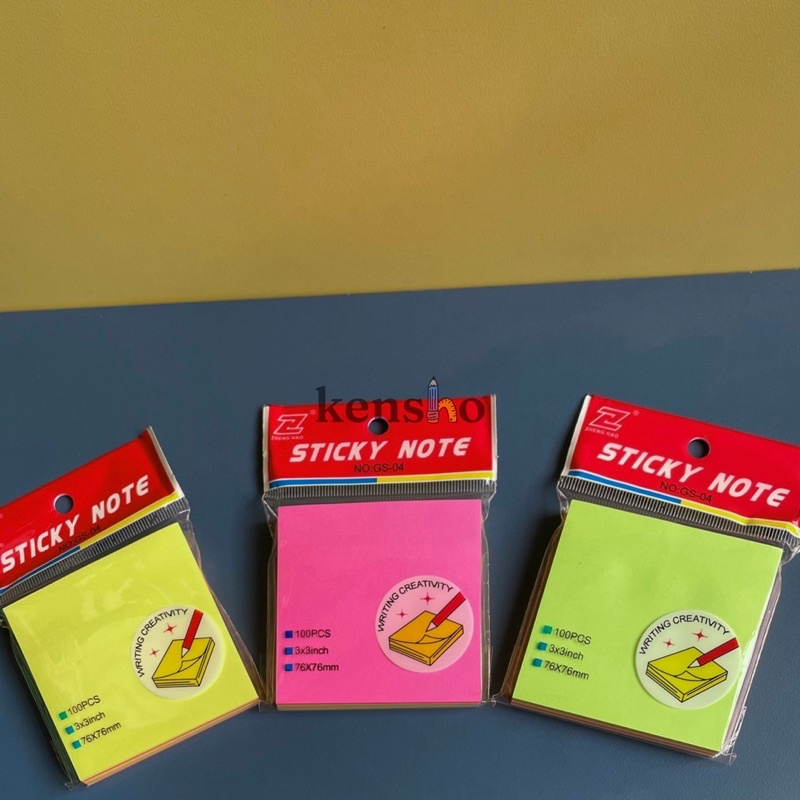 Jual KENSHO Sticky Note 3x3 100 Lembar / Memo / Post / Note / Rainbow ...