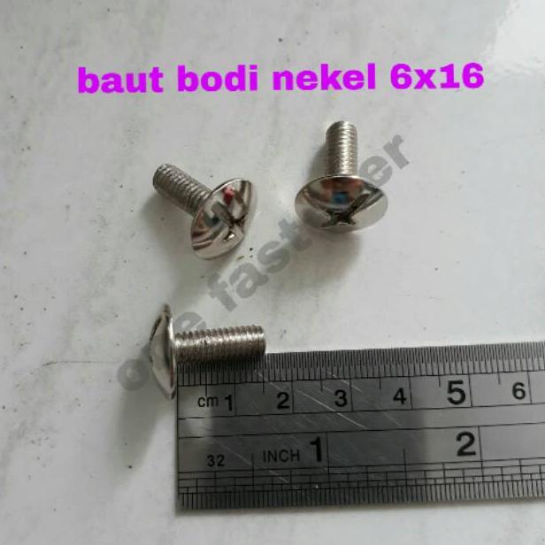 Jual BAUT BODY 6X16 NEKEL TERLARIS | Shopee Indonesia