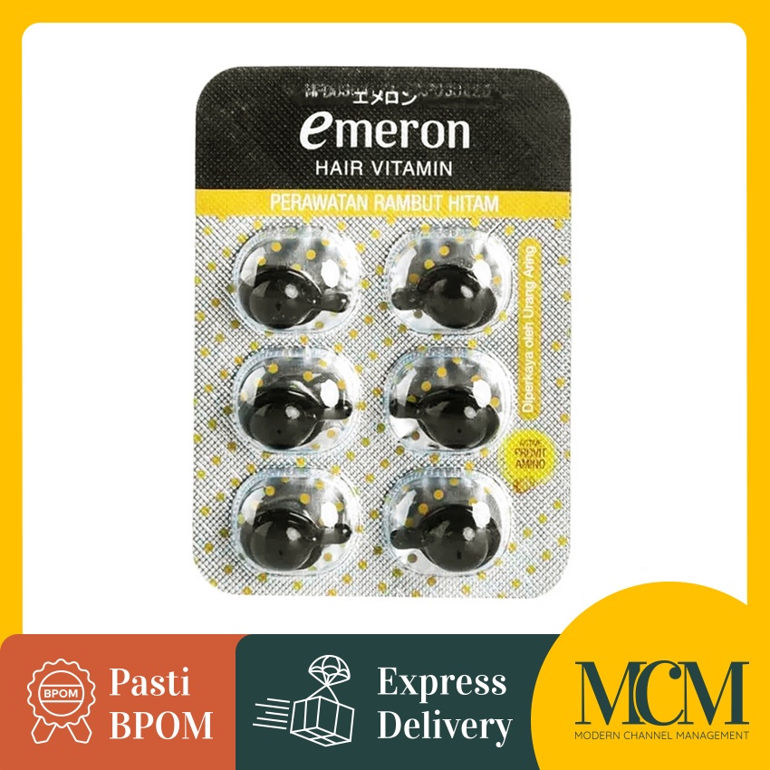 Jual Vitamin Rambut - Emeron Black & Shine Hair Vitamin - 6 Pcs ...