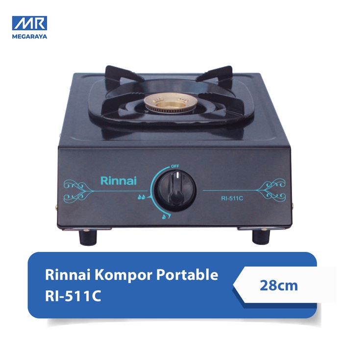 Jual Rinnai Kompor Portable Gas 1 Tungku RI511C / RI511-C Panjang 28cm ...