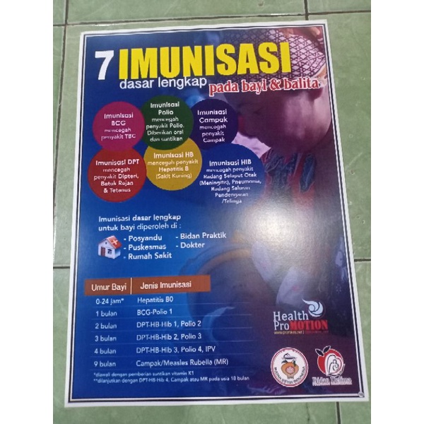 Jual (168) POSTER 7 IMUNISASI DASAR LENGKAP PD BAYI DAN BALITA | Shopee ...