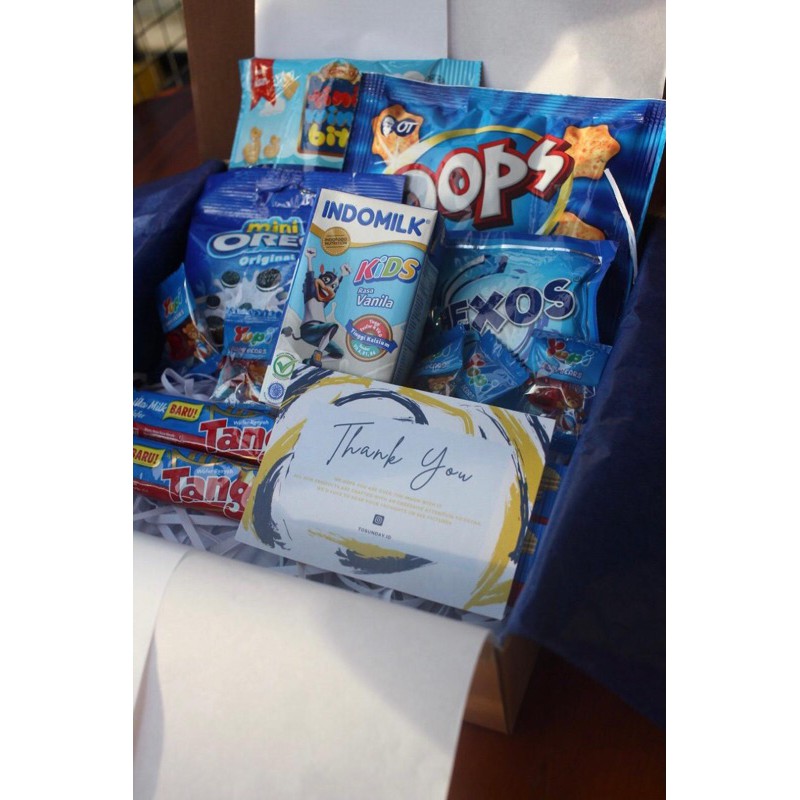 Jual Gift Box / Snack Box / Hampers (Blue) | Shopee Indonesia