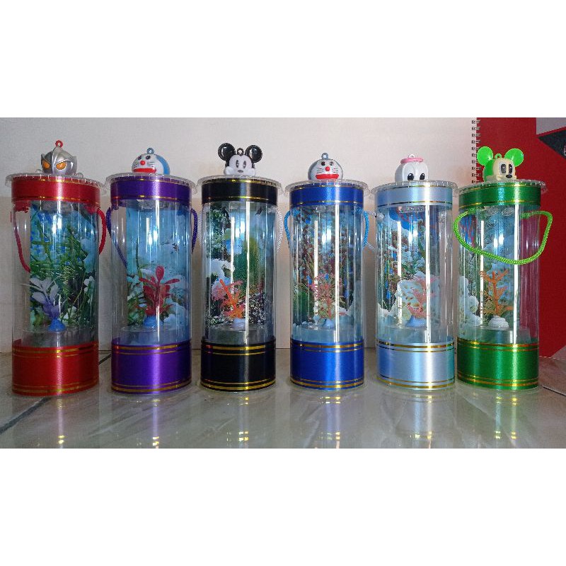 Jual AQUARIUM MIKA MINI/ AQUARIUM LED+BACKGROUN/ AQUARIUM TABUNG ...