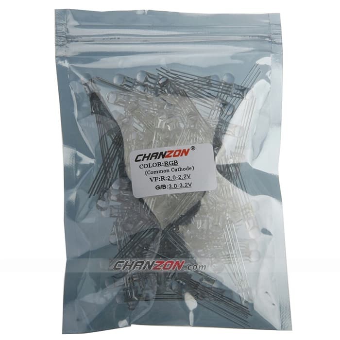 Jual LED RGB Common Cathode 5mm 4 kaki Multicolor Clear Diode Ultra ...