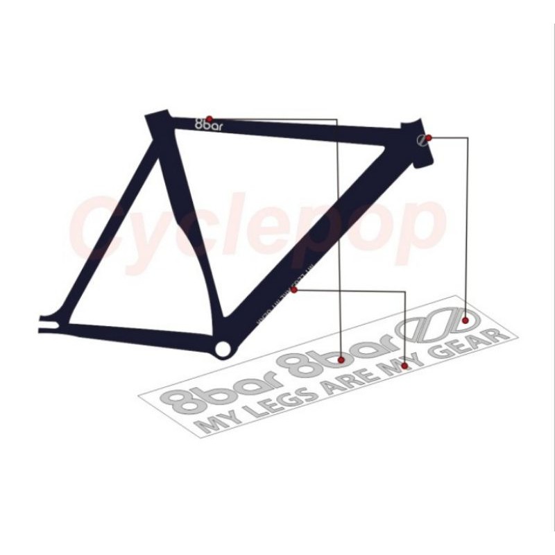 Jual Cutting Sticker Sepeda Fixie 8Bar Eight | Shopee Indonesia