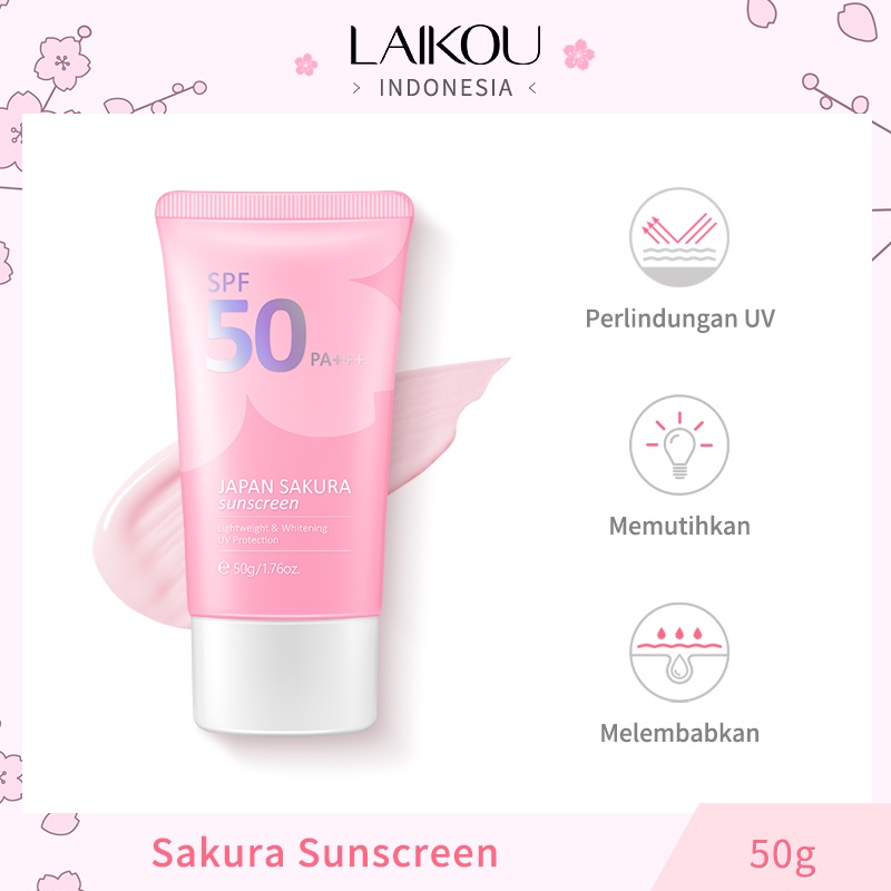 Jual LAIKOU Japan Sakura Sunscreen Wajah dan Tubuh SPF50 Suncream Sunblock 50g | Shopee Indonesia