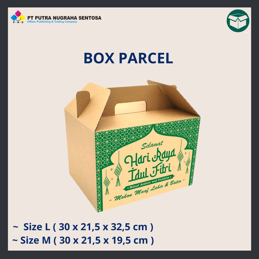 Jual BOX/KARDUS PARCEL 30 x 21,5 x 32 CM LEBARAN/IDUL FITRI/IED MUBAROK ...
