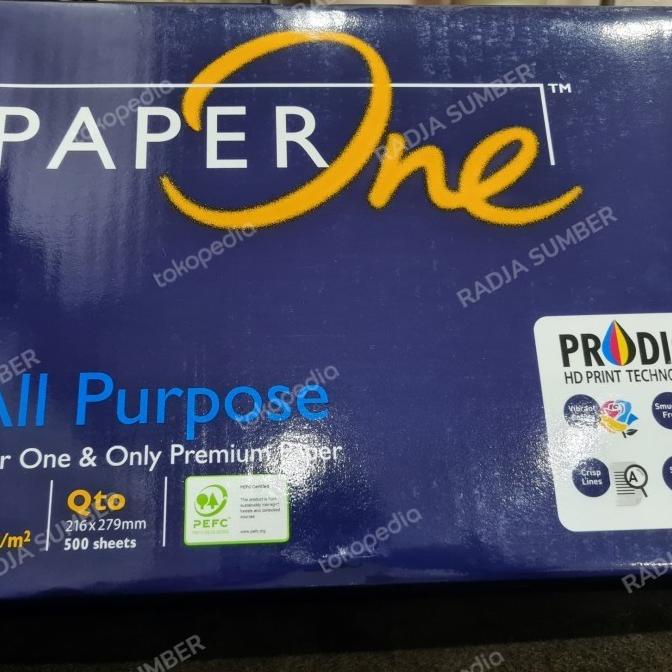 Jual Produk Unggulan] Paper One Qto/Letter (216 x 279 mm) 80 gram ...