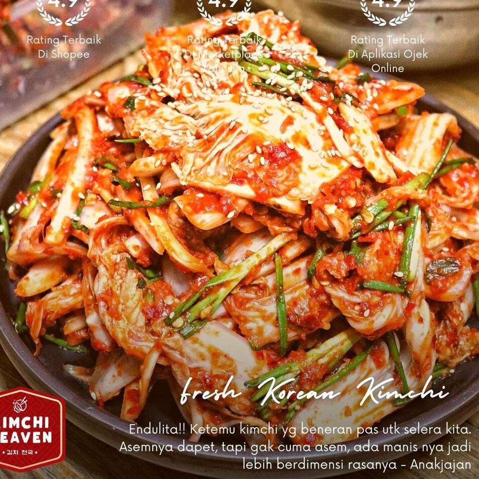 Jual SHOPEE MALL 1kg Fresh Korean Kimchi in Jar Halal (Sawi / Lobak ...