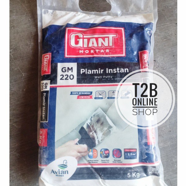 Jual Plamir Tembok Instan Giant 220 5 Kg, Plamir instan | Shopee Indonesia