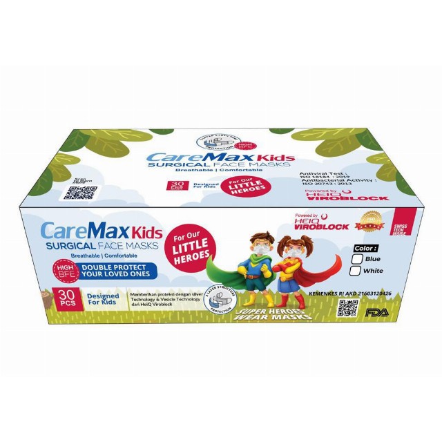 Jual CareMax Box KIDS Surgical Face Masks 3 layers Masker Anak ...