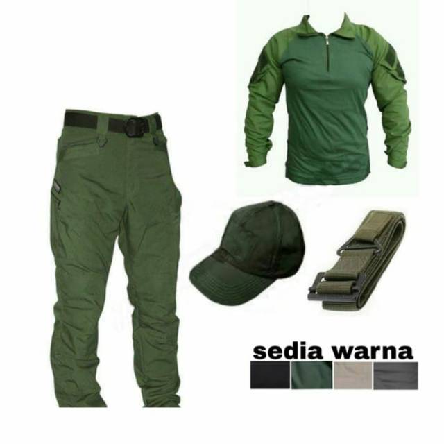 Jual Top promo setelan satu set celana/kaos/topi/sabuk/tactical blackhawk bdu lapangan airsoft ...