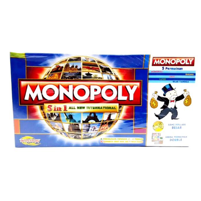 Jual Monopoly 5 in 1 ( Monopoli, Halma, Catur, Ular tangga, Ludo ...