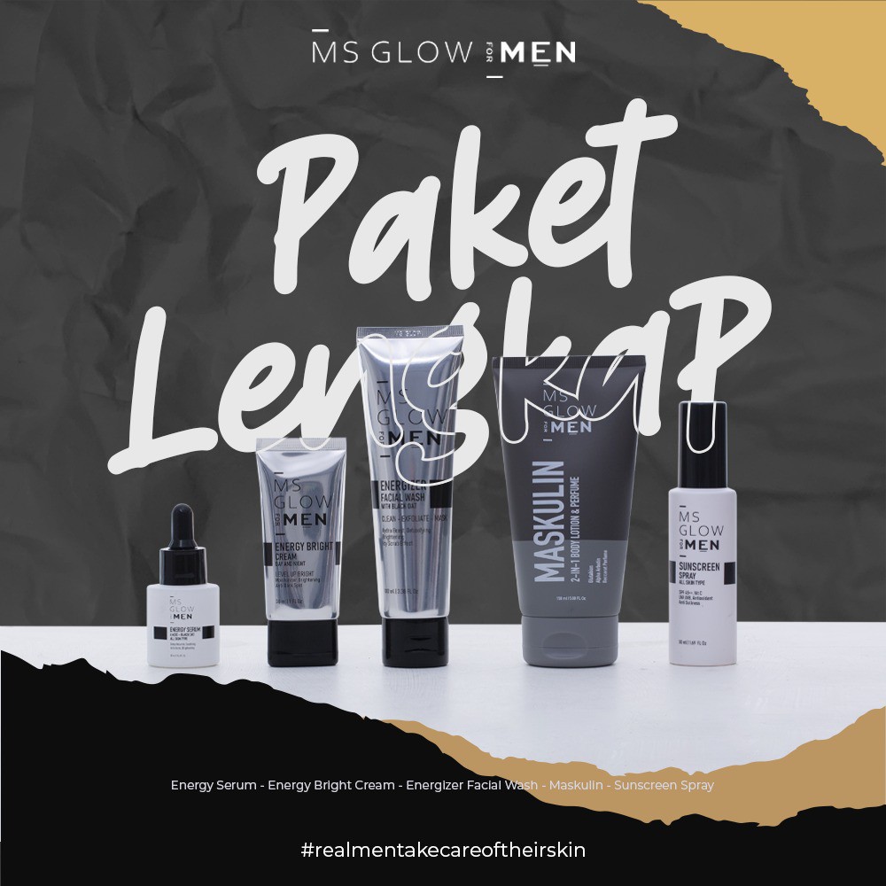 Jual MS Glow For Men Paket Lengkap5 in 1 (Facial Wash, Bright Cream ...