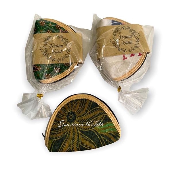 Jual Souvenir 50Pcs Dompet Koin Batik Resleting Kemasan Plastik dan kartu ucapan Sovenir ...