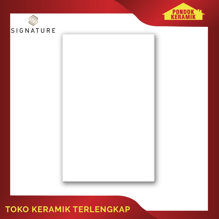 Jual Keramik Dinding Signature 25x40 Glossy White / Keramik Dinding Putih Polos | Shopee Indonesia