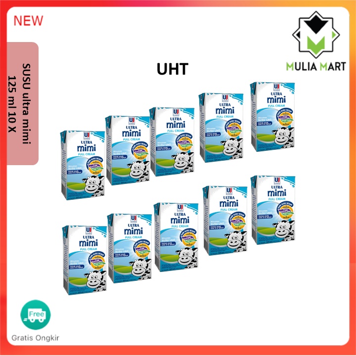 Jual ULTRA MIMI UHT FULL CREAM 125 ML 10X /mulia mart | Shopee Indonesia