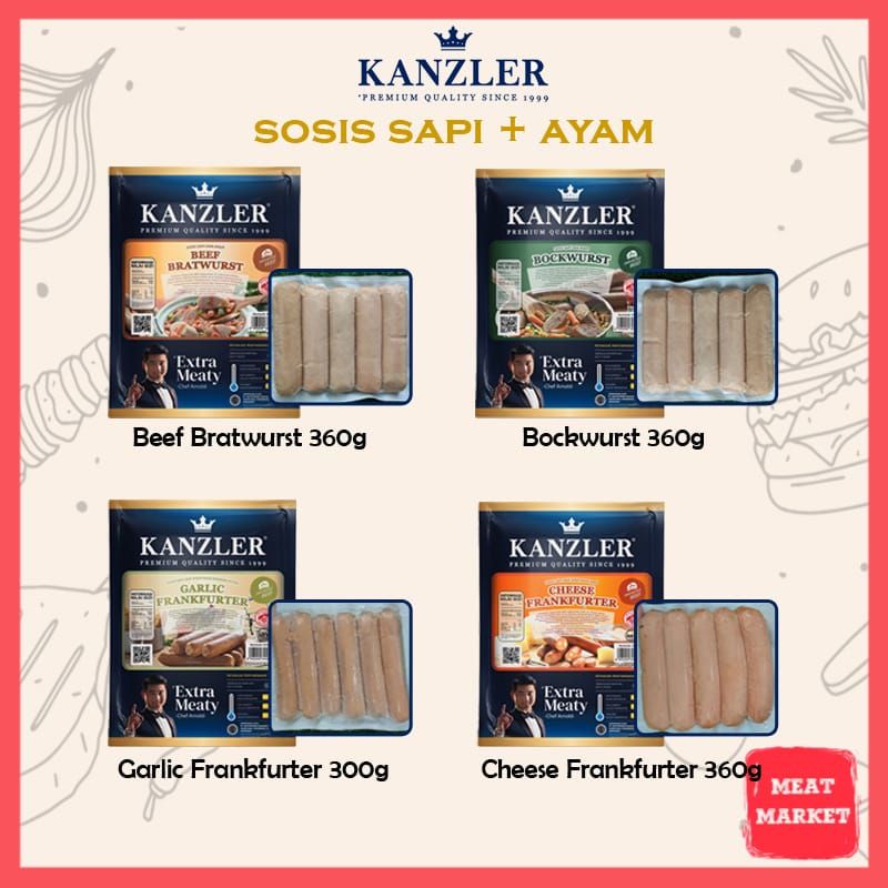 Jual Sosis Kanzler (Sosis Daging Sapi mix Ayam) : Bockwurst/ Beef ...