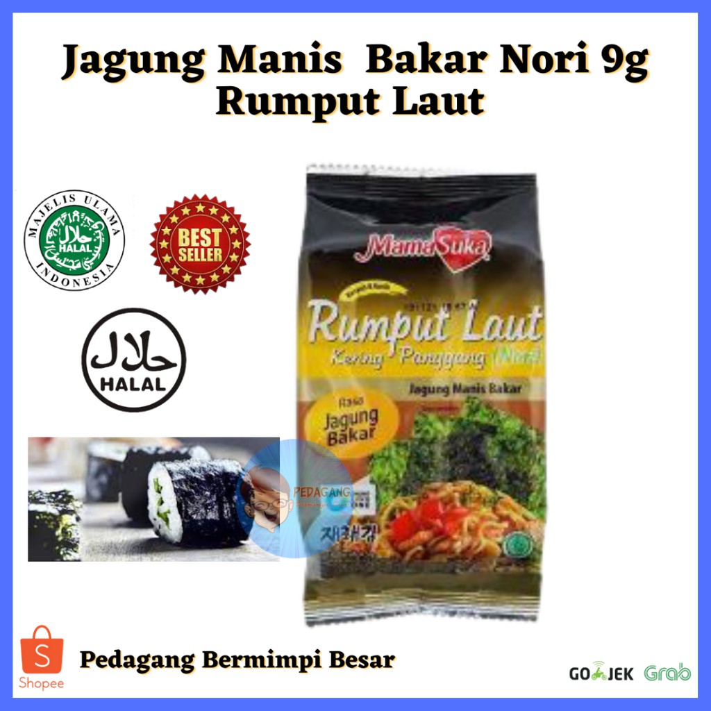 Jual Mamasuka Rumput Laut Panggang Jagung Bakar 4,5g/ Nori Jagung Bakar ...