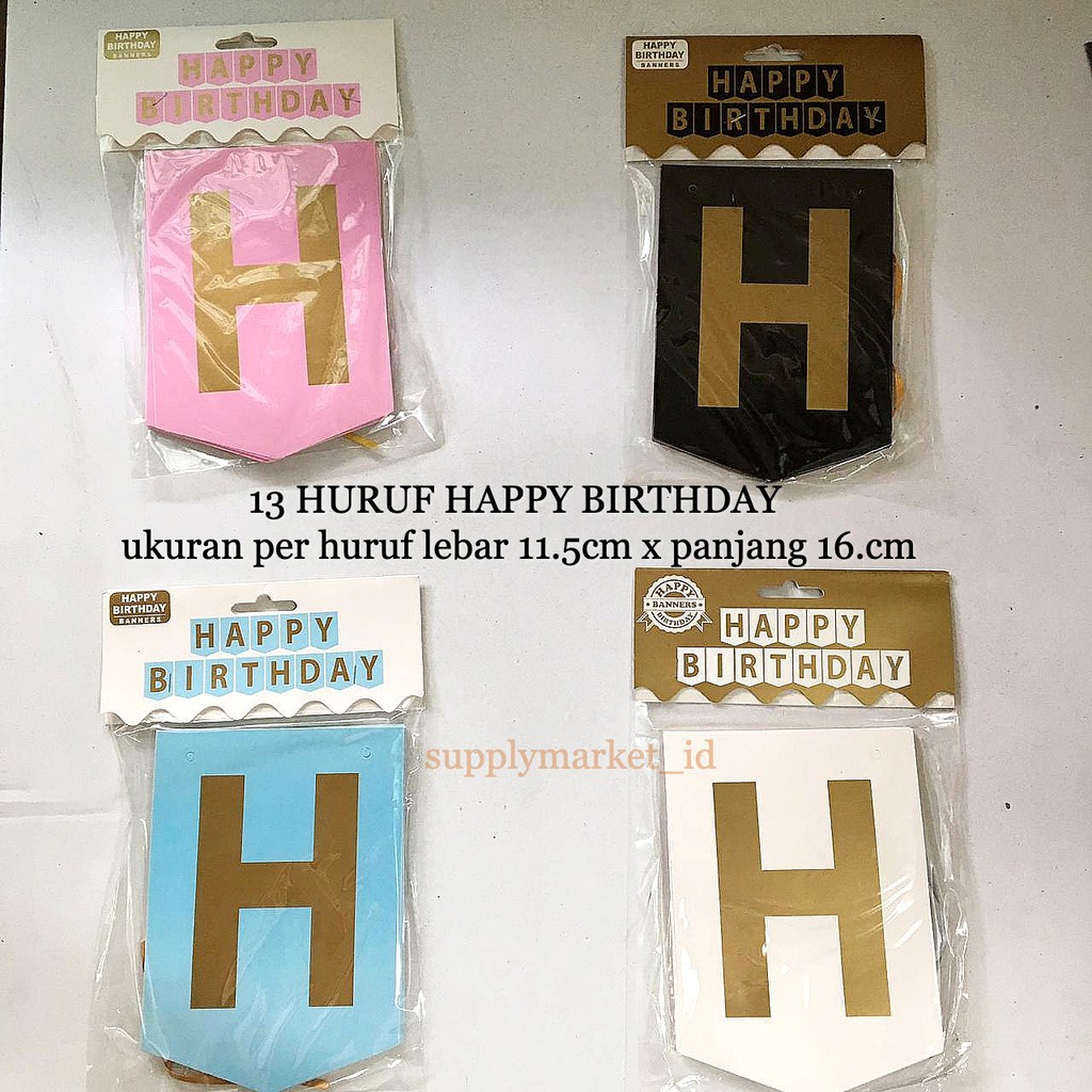 Jual BANNER HAPPY BIRTHDAY / BACKDROP ULANG TAHUN / bunting flag ...
