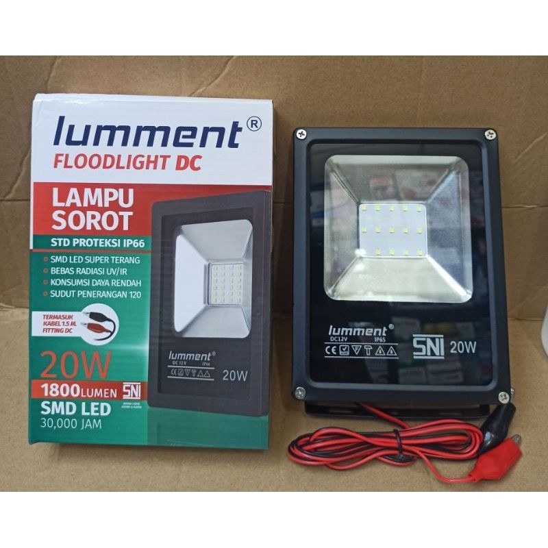 Jual LAMPU SOROT DC AKI FLOODLIGHT DC LUMMENT 10W 20W 30W 50W | Shopee Indonesia
