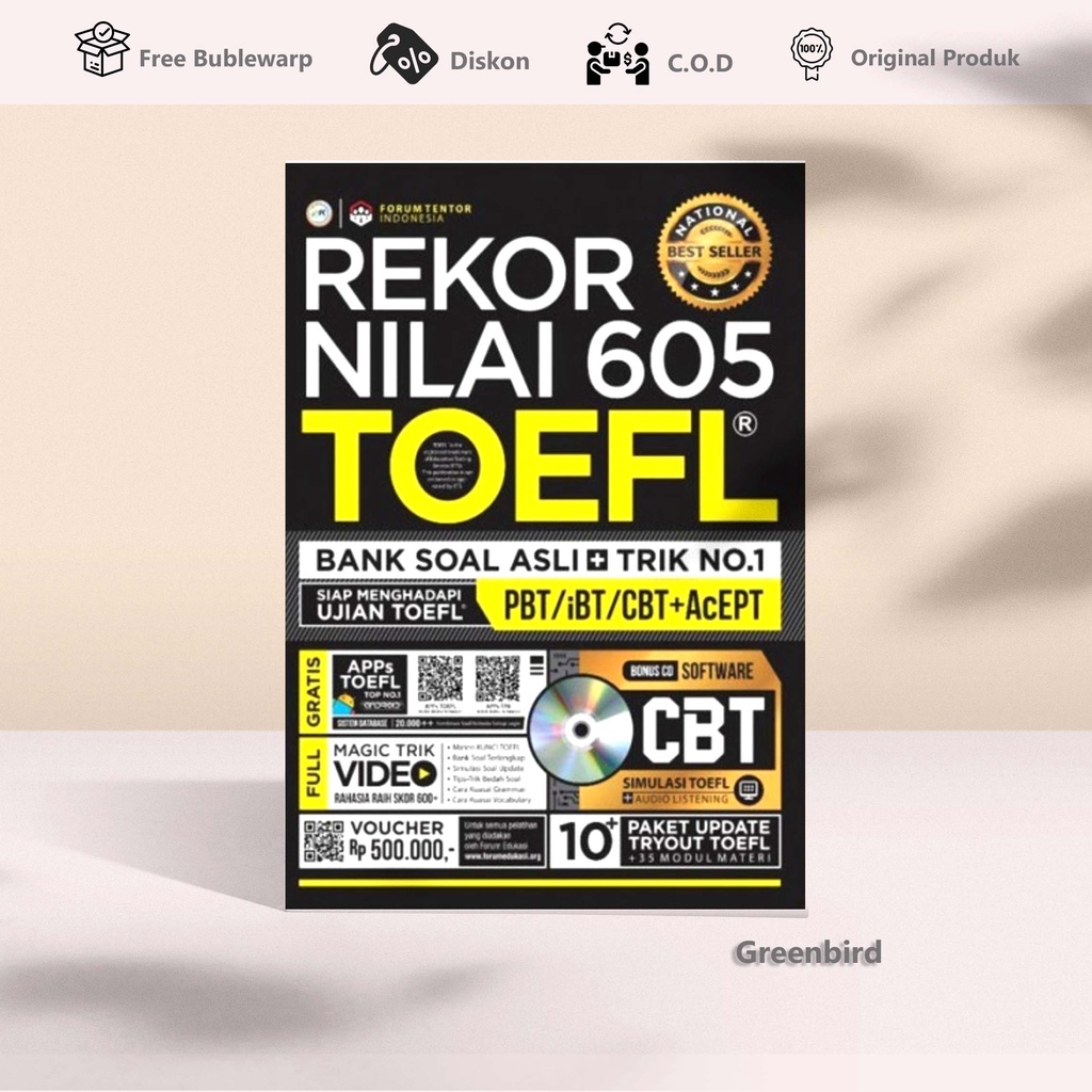 Jual BUKU REKOR NILAI 605 TOEFL PBT IBT CBT ACEPT | Shopee Indonesia