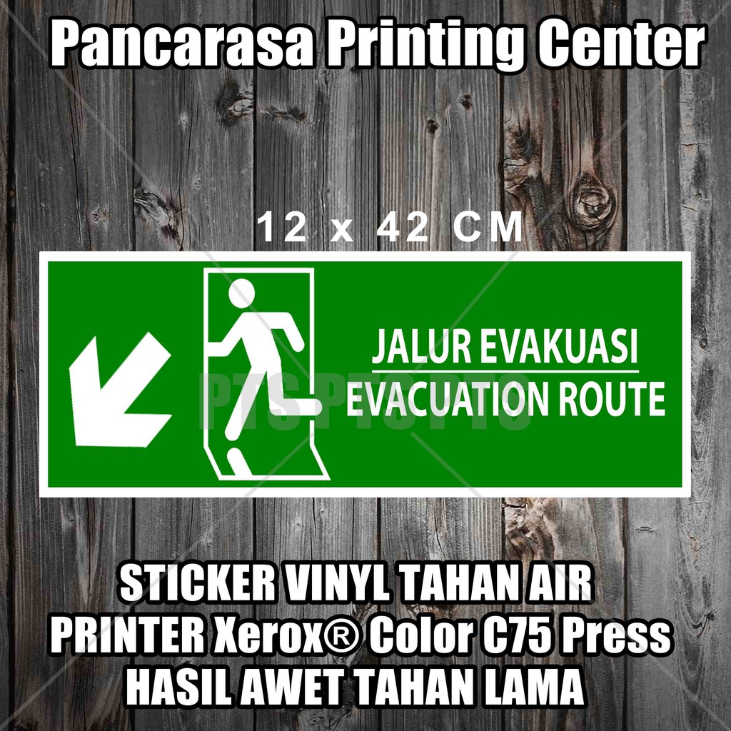 Jual Sticker 10 Evacuation Route Safety Sign Warning Imo Surabaya ...