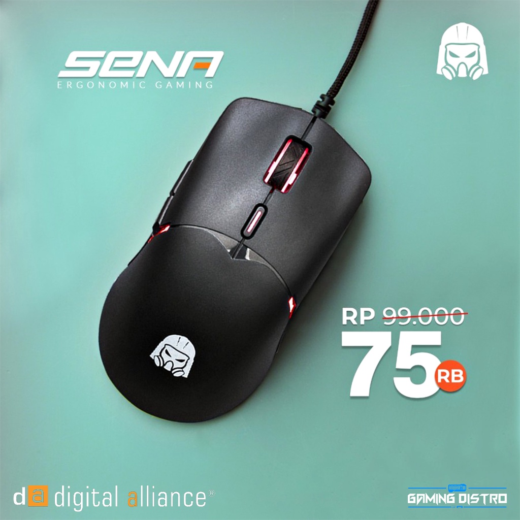 Jual Mouse Gaming Digital Alliance Sena Ergonomic Shape 81gr Weight | Shopee Indonesia