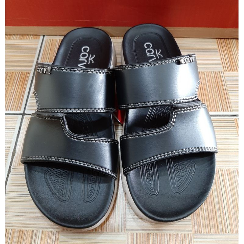Jual sandal carvil-luis 03-sandal slip on-sandal slide- sandal pria ...
