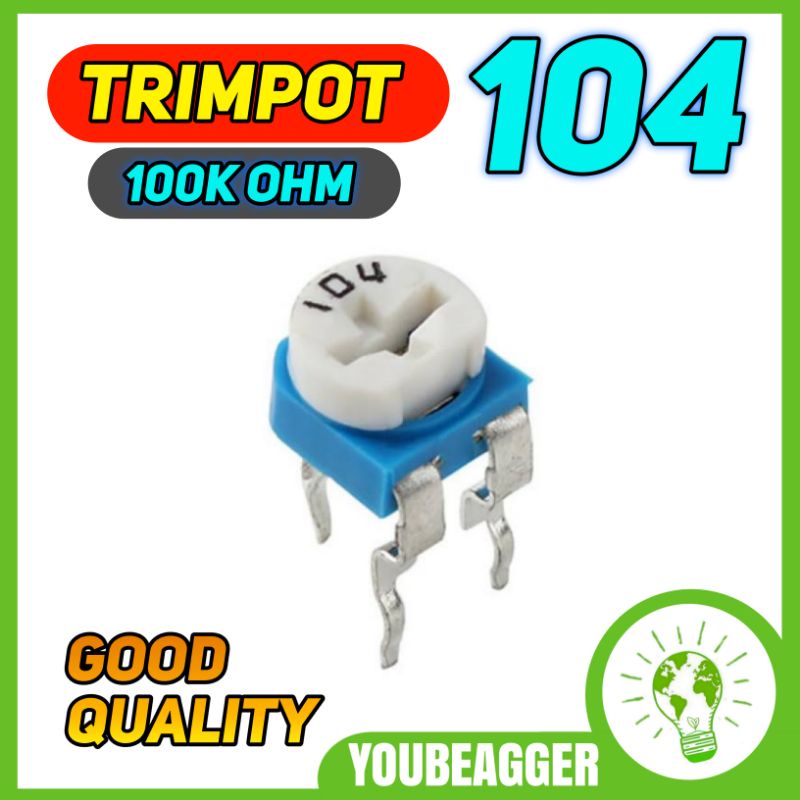 Jual Trimpot 104 100K ohm variabel resistor | Shopee Indonesia