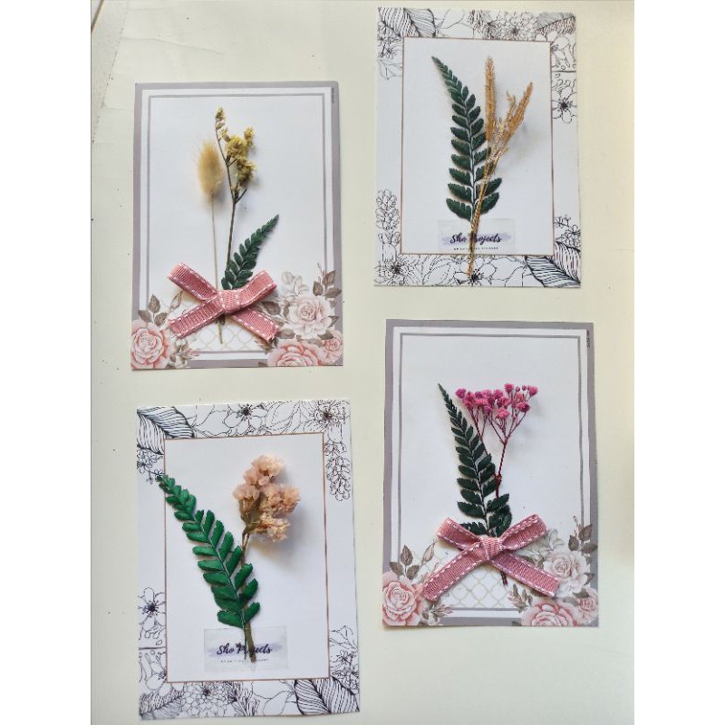 Jual Greeting card/ kartu ucapan bunga kering ukuran 15 x 11 cm ...