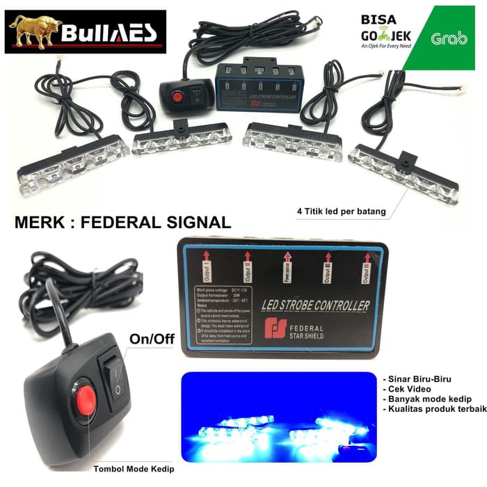 Jual LAMPU STROBO GRIL 4X4 LED MERK FEDERAL SIGNAL I STROBO LED GRIL ...