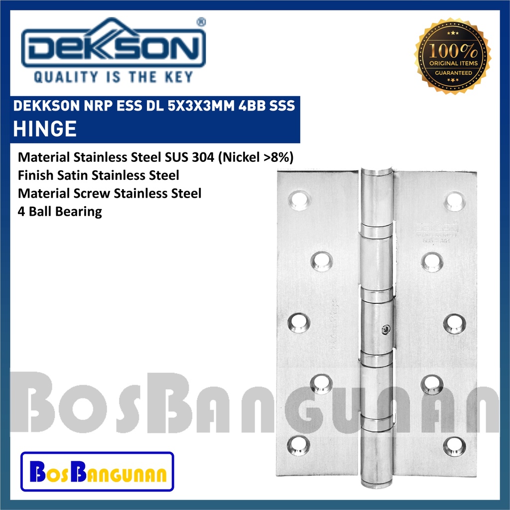Jual Engsel Pintu Kupu 5 inch Dekkson Deluxe NRP ESS DL 5x3x3mm 4BB ...