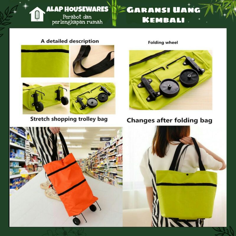 Jual Tas Keranjang Kantong Troli Trolli Trolley Troly Tote Bag Belanja ...