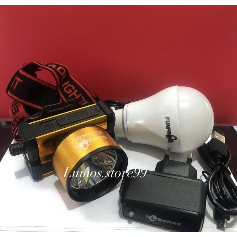 Jual Senter Kepala Charge LED 15 watt SUNPRO SL-8848A (ring lebar ...