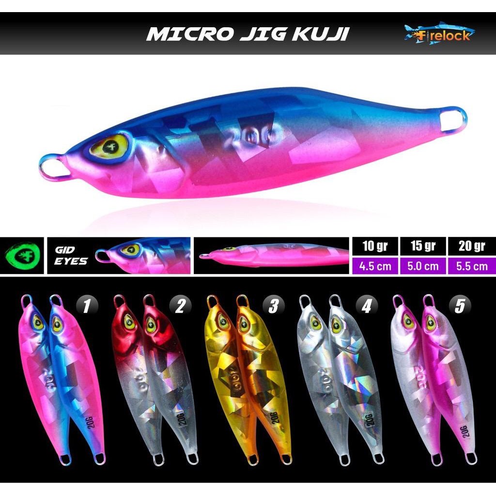 Jual Umpan Pancing Micro Jig 20 gram Firelock Kuji GID Eyes | Shopee Indonesia