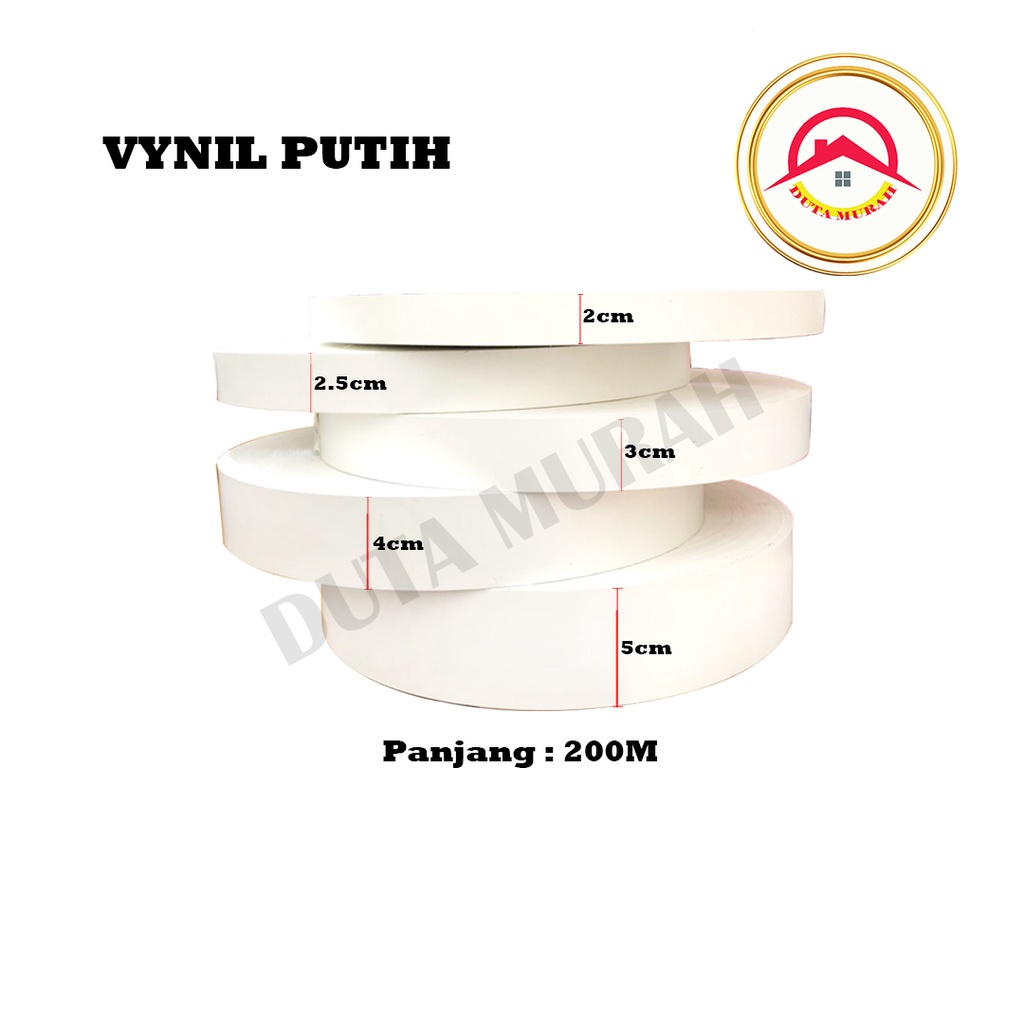 Jual Vinyl Vinil Putih Dop Dof Edging Putih Plimir PVC Roll 25 mm ...