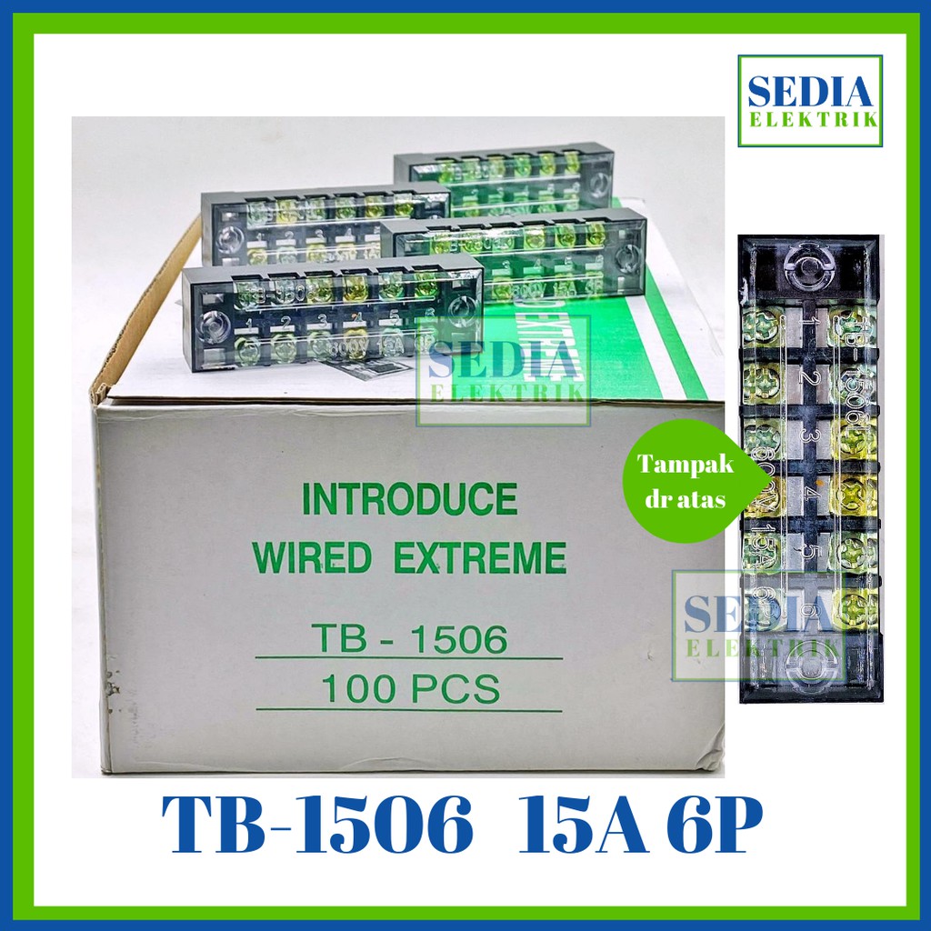 Jual TERMINAL BLOK TERMINAL BLOCK TB-1506 TB1506 15A 6POLE | Shopee Indonesia