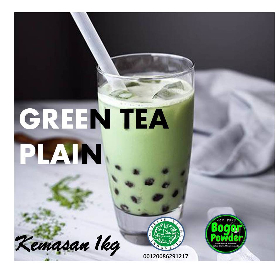 Jual Plain Green Tea 1 Kg / Powder Plain Green Tea 1kg / Bubuk Minuman ...
