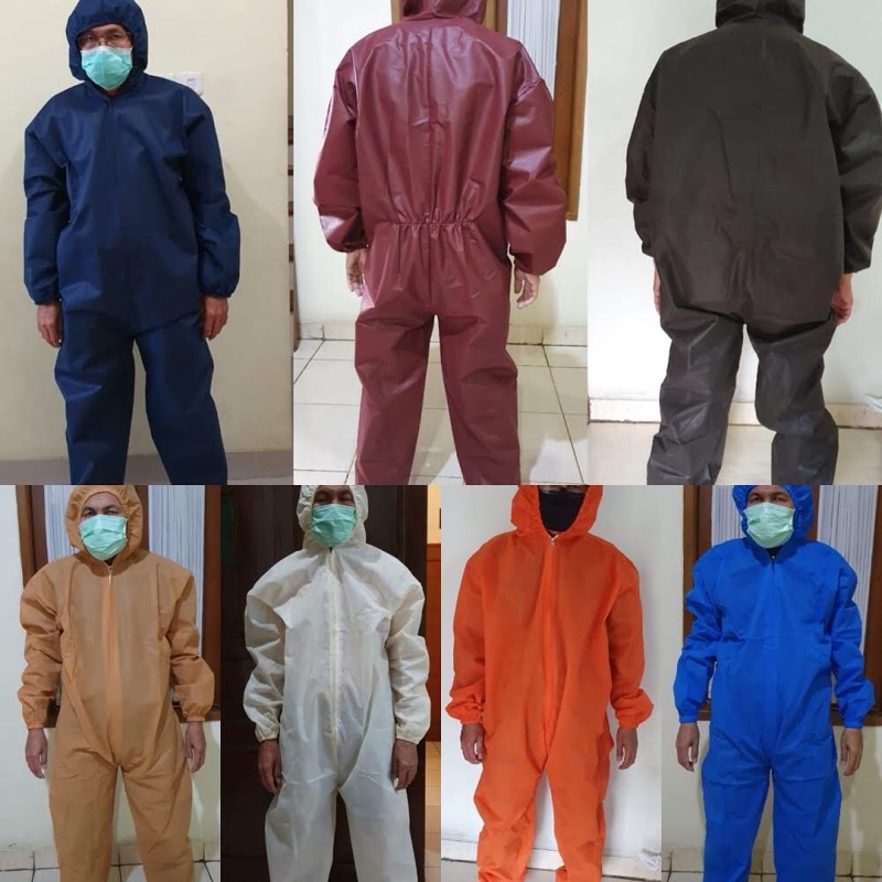 Jual APD Spunbond Warna + cover shoes 75 gsm Hazmat Suit | Coverall ...