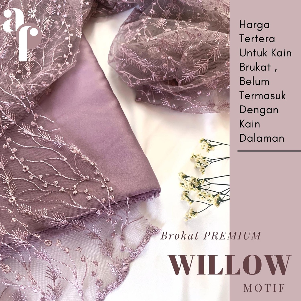 Jual ½ meter Kain Brukat Premium Willow Motif / Brokat Tile Prancis ...