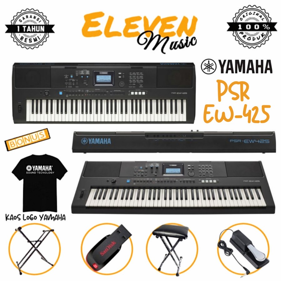 Jual Yamaha PSR EW 425 E-425 76-Keys Portable Keyboard Paket | Shopee ...