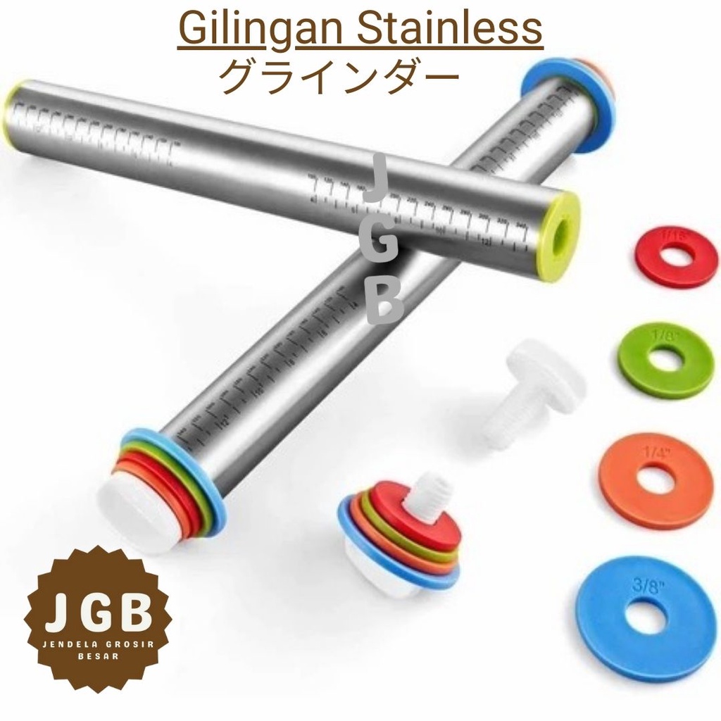 Jual Adjustable Rolling Pin 35cm dengan 4 Ketebalan Gilingan Adonan ...
