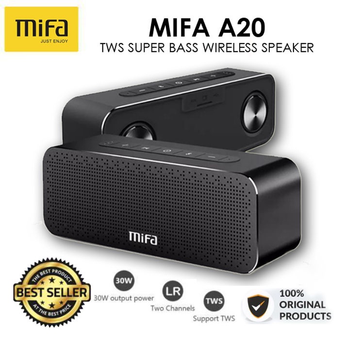 Jual MiFa A20 Bluetooth Speaker Metal Stereo Portable HiFi 30W Super Bass Shopee Indonesia