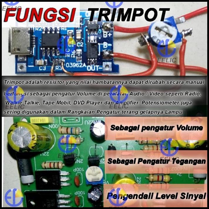 Jual Eelic Trt-Pcb -10K Trimpot Variable Resistor 10K Ohm Pengatur ...