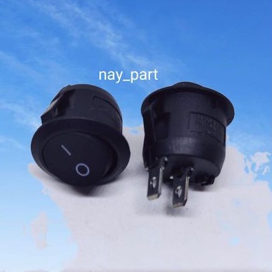 Jual Saklar//Switch 2pin On-Of Bulat Hitam | Shopee Indonesia