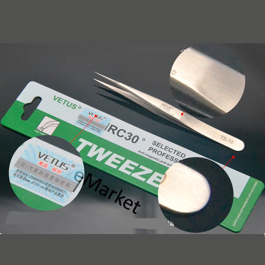 Jual Pinset VETUS TS Series ORIGINAL / Long Nose Short Pointed Flag ...