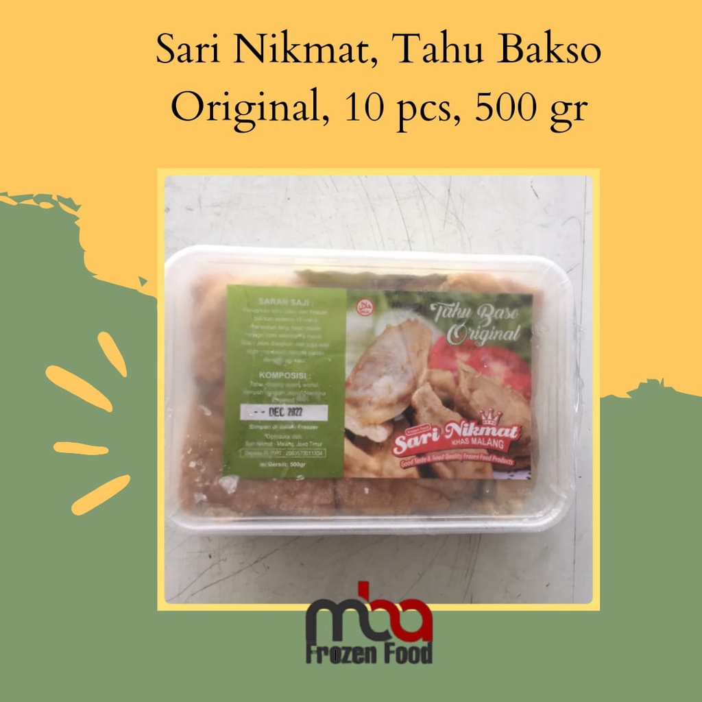 Jual Sari Nikmat, Tahu Bakso Original Isi 10 pcs, 500 gr /Bakso ...